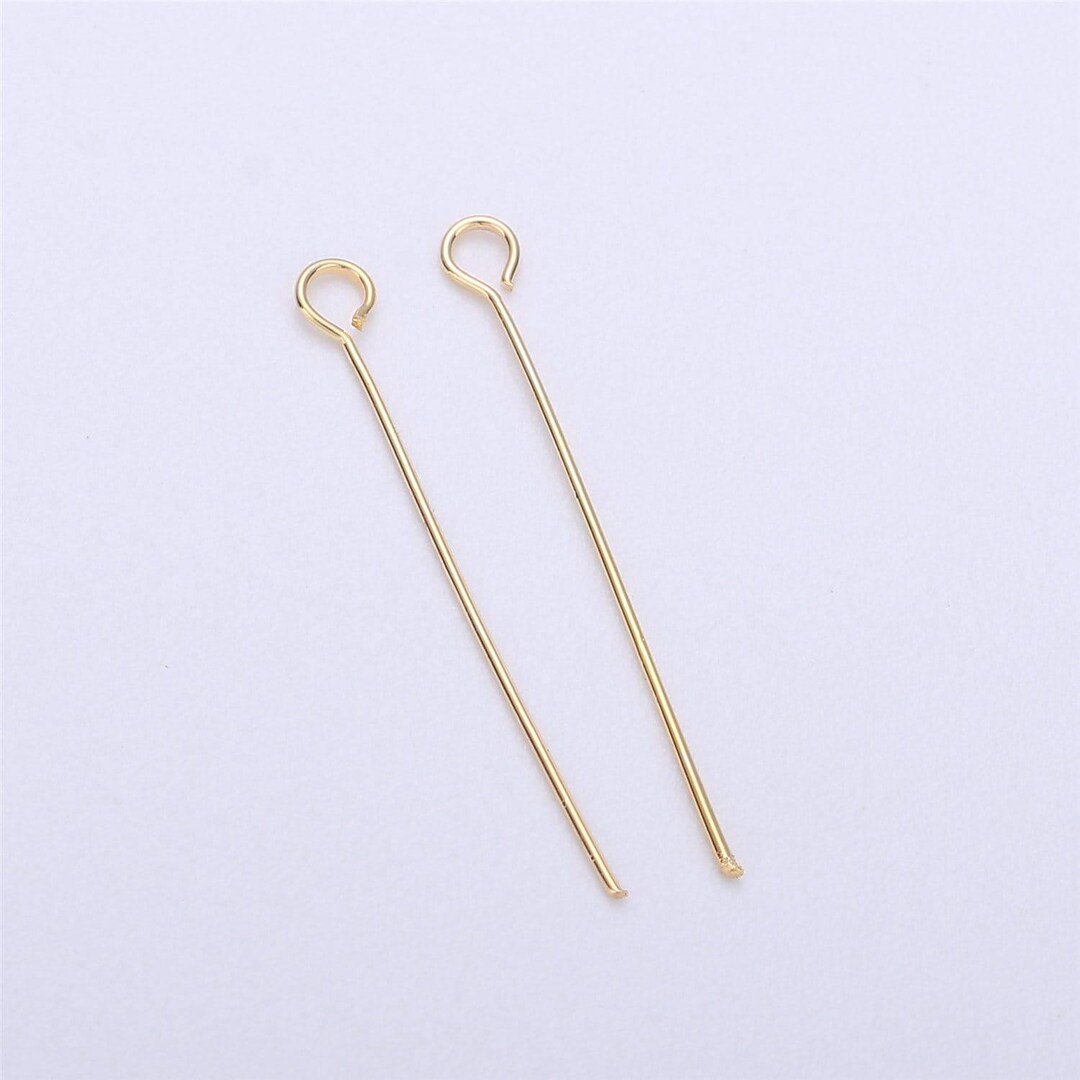 Gold Eye Pin, 0.5 Mm (24 Gauge) by 20 Mm, 25 Mm, 30 Mm, Open Eyepins ...