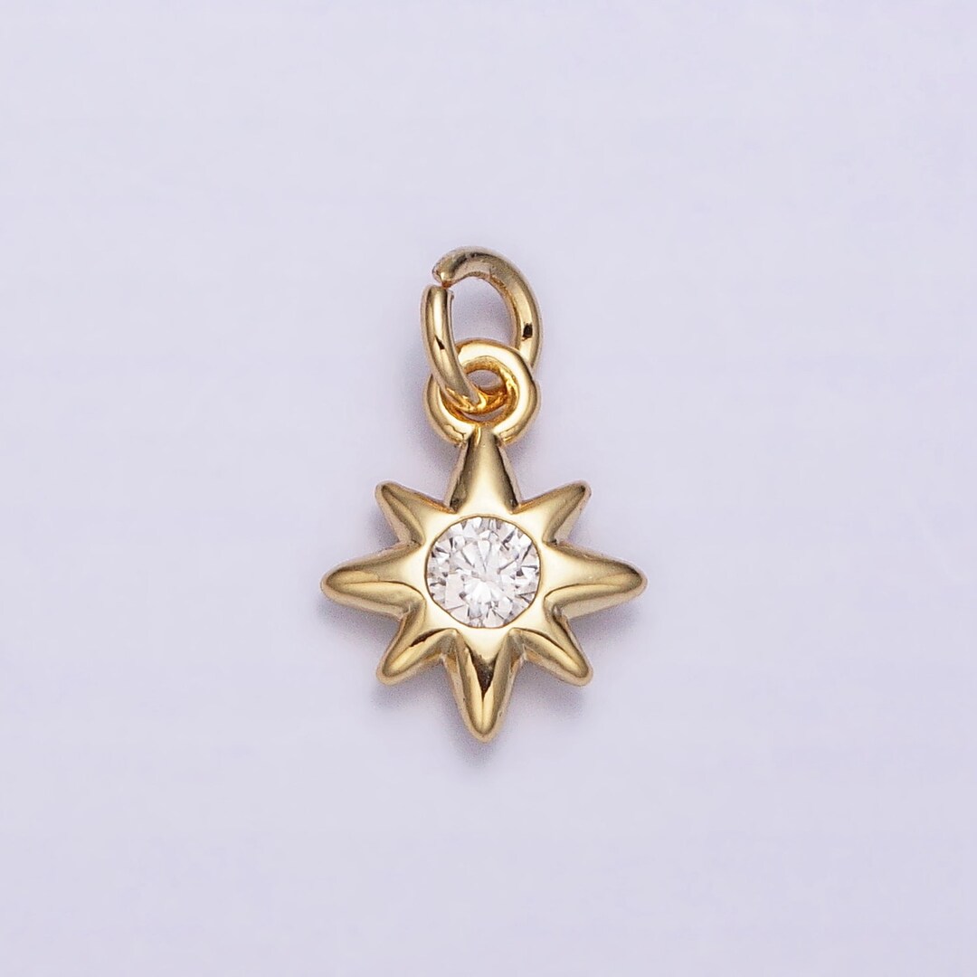 16K Gold Filled Mini Star Pendant Star Burst Celestial Jewelry Add-on ...