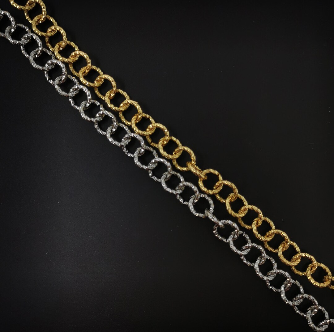 Gold Rope Rolo Chain by Yard, Rope Cable Chain by Foot, Wholesale Bulk ...