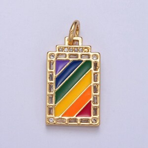 Dainty Pride Flag Charm Lgbtq Pendant 14k Gold Filled Trans Gay ...
