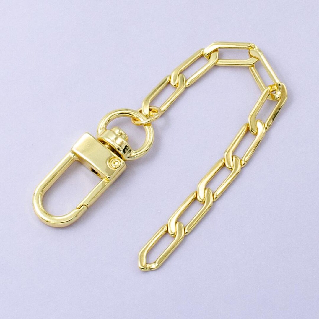 Modern 24k Gold Filled Paper Clip Chain 5 Inch for Bag Charm Supply DIY ...