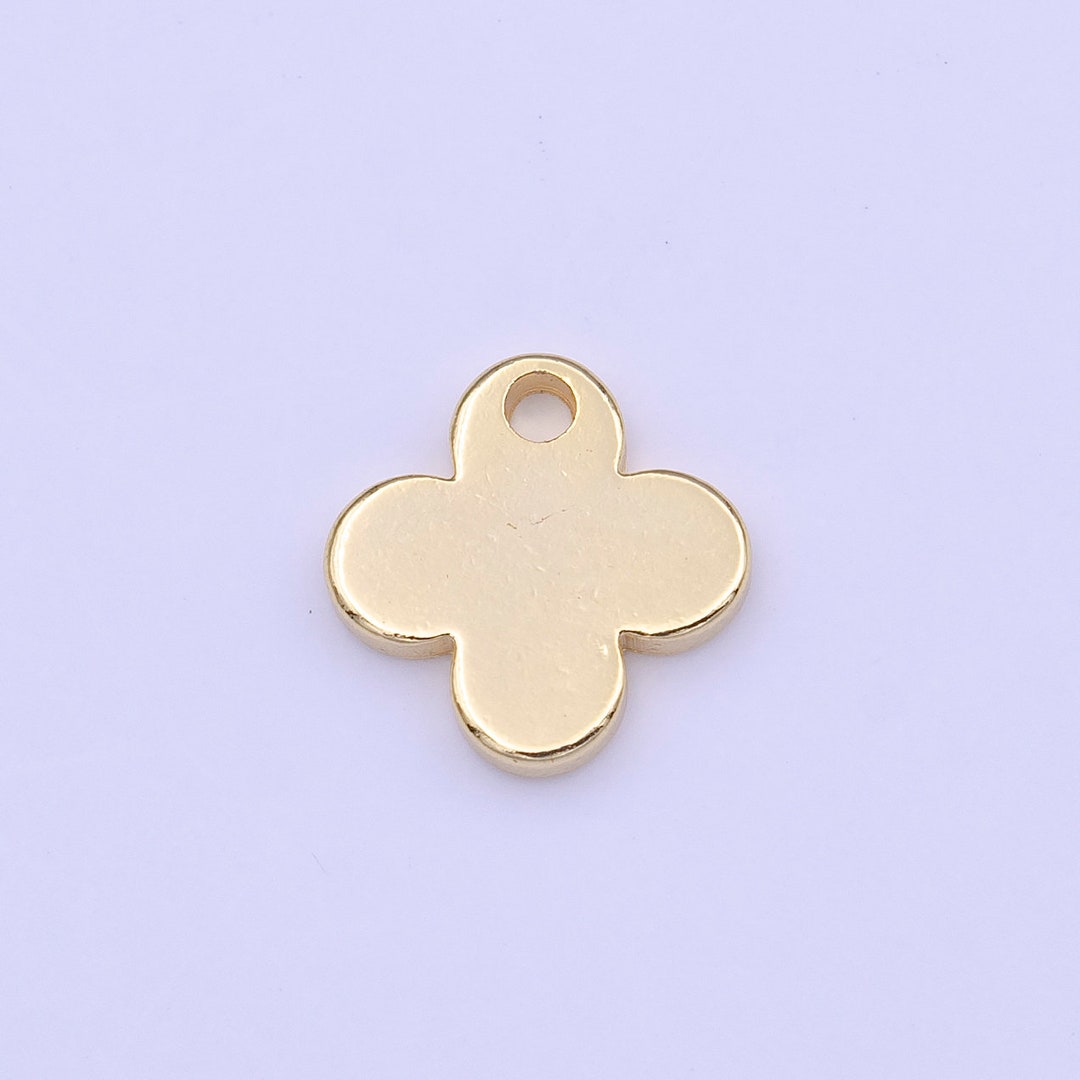 Mini Blank Flat Gold Clover Charm for Add on Charm Lucky Jewelry Saint ...