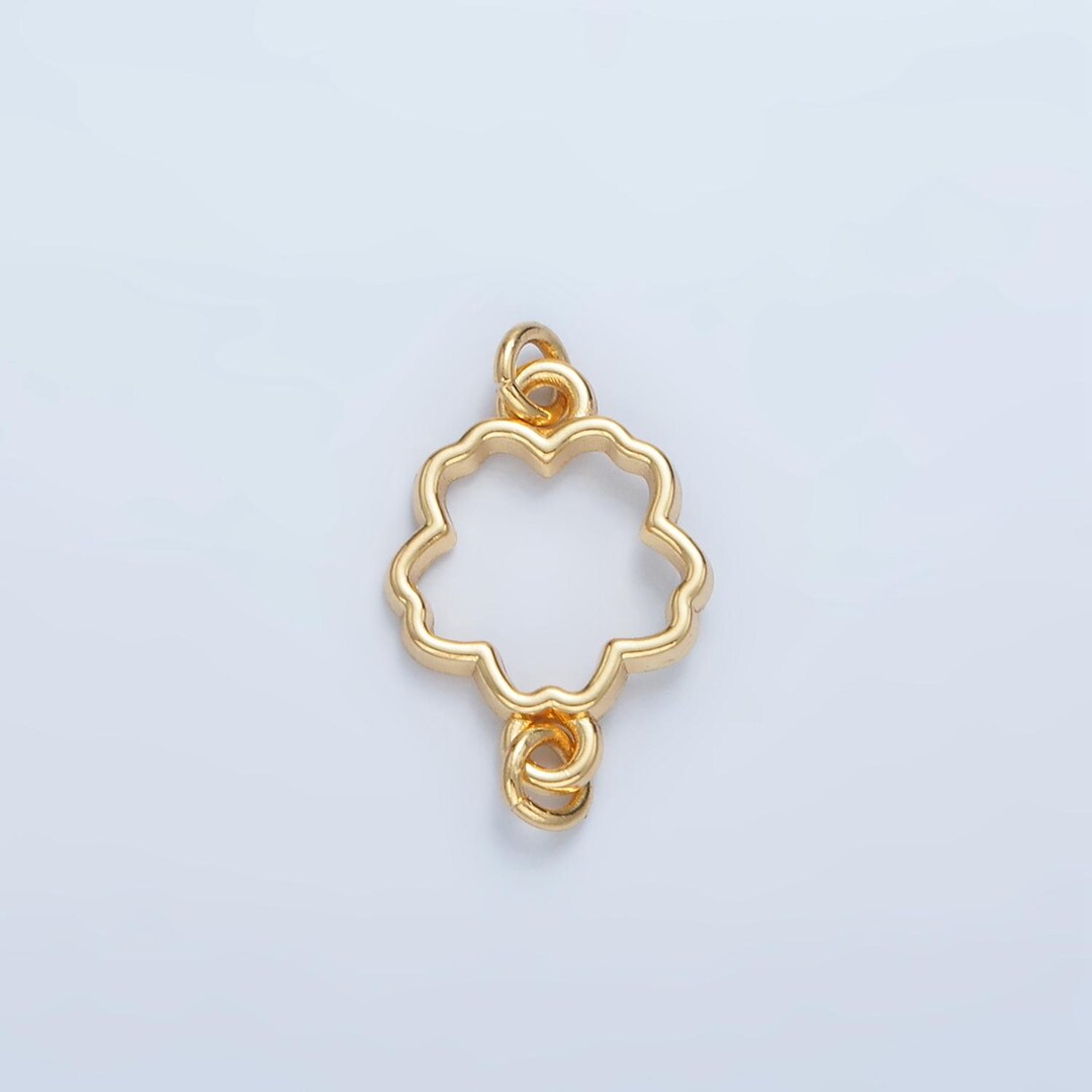 Mini Gold Flower Charm Connector for Bracelet Necklace Open Flower ...