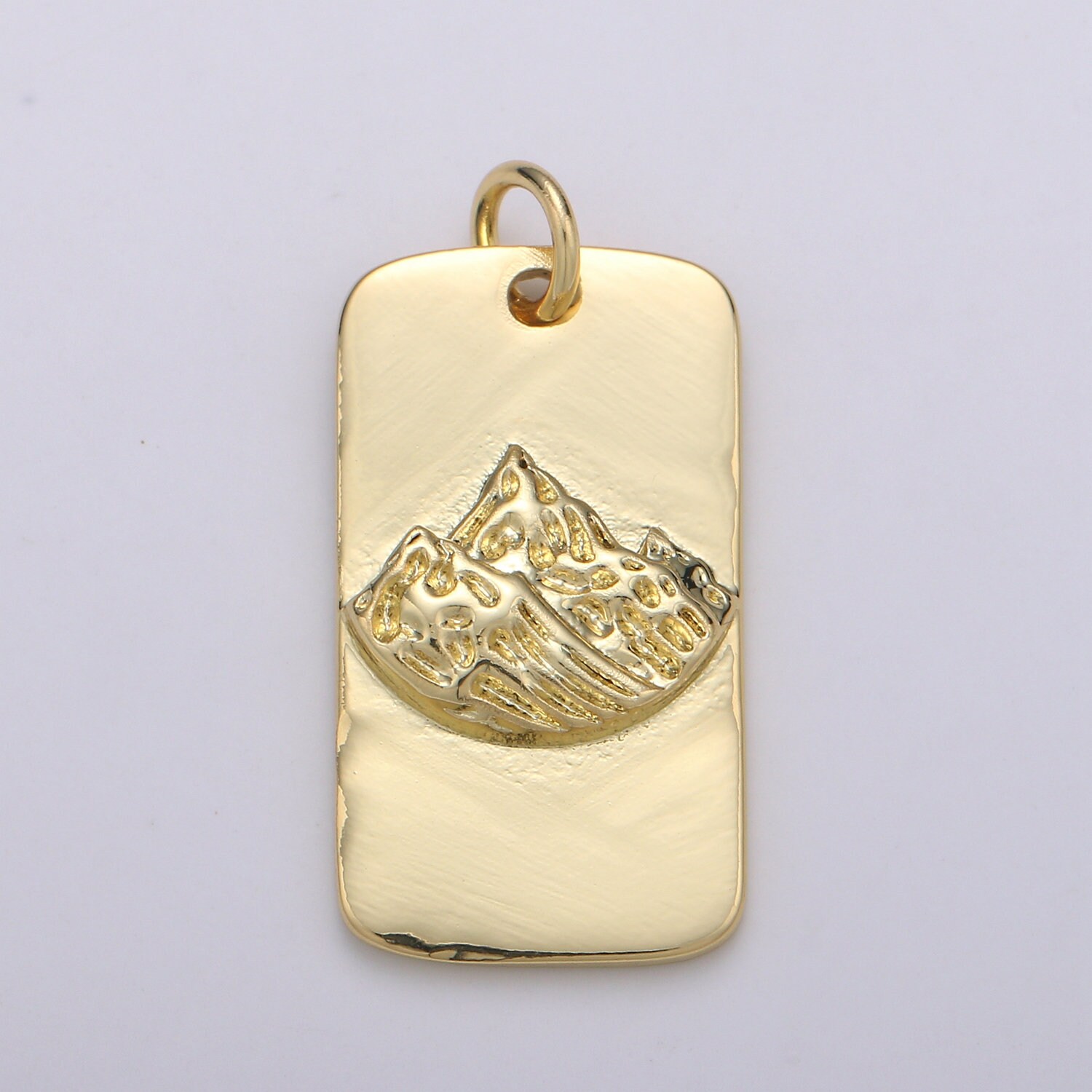1pc 24k Gold Element Tag Square Charm Water Fire Pendant - Etsy