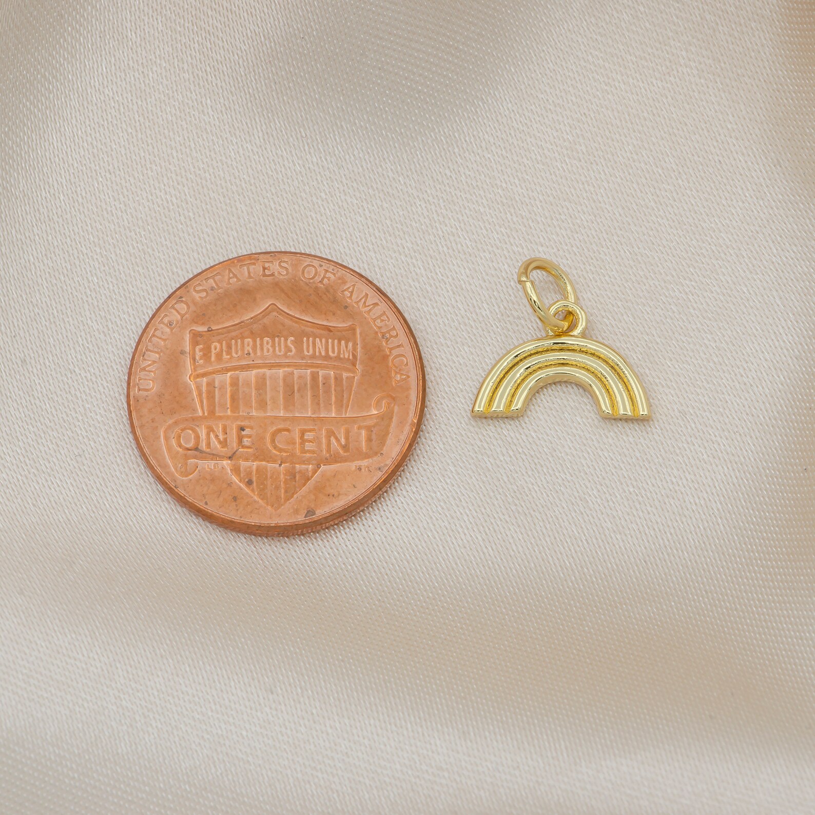 Tiny Rainbow Charm Gold Pendant Charm Mini Charms Polished | Etsy