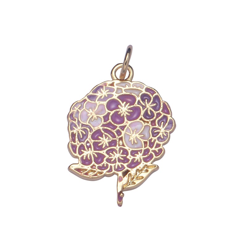 1x Hydrangeas Charm Gold Flower Charm for Bracelet Earring - Etsy