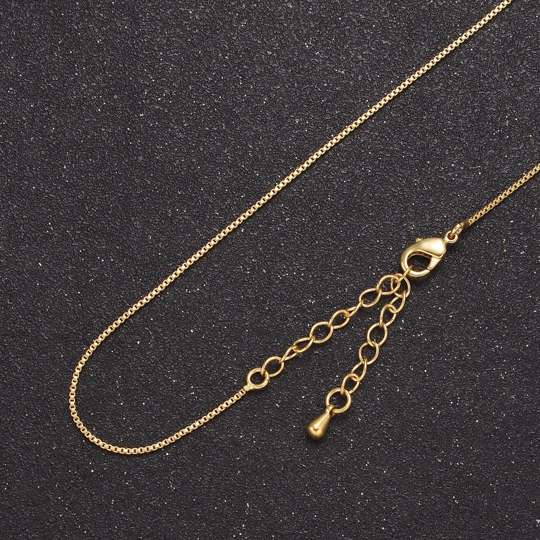 Wholesale 24k GF Fine Box Gold Chain Necklace Simple Gold Filled ...