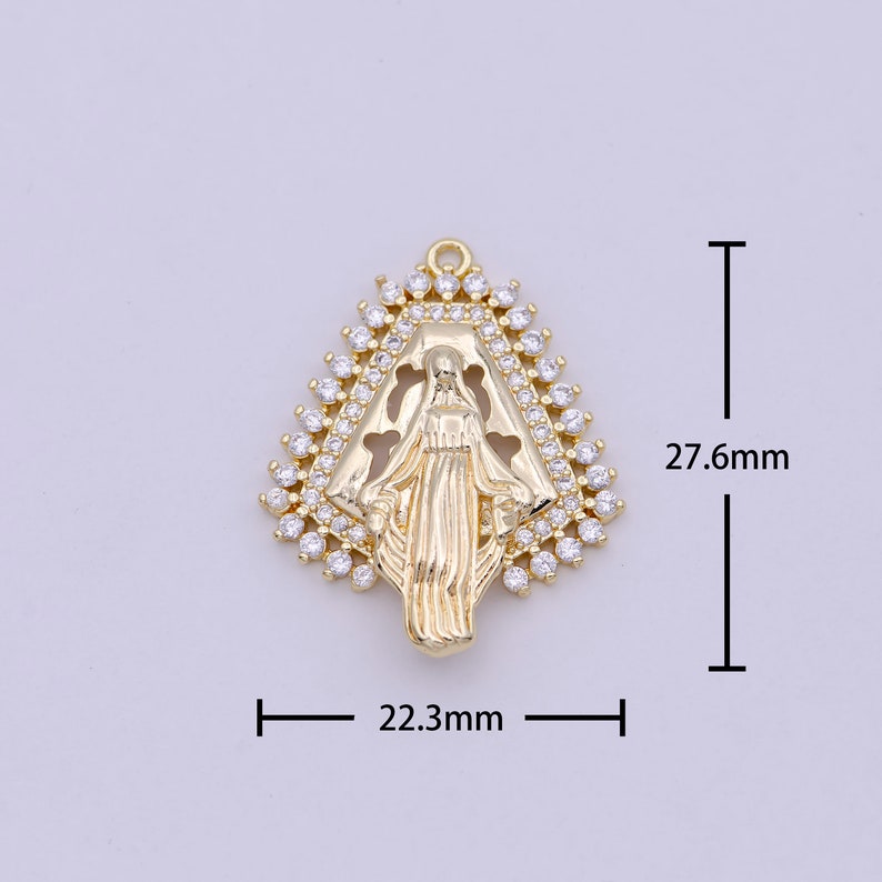 Dainty 14K Gold Filled Miraculous Lady Virgin Mary Charm - Etsy
