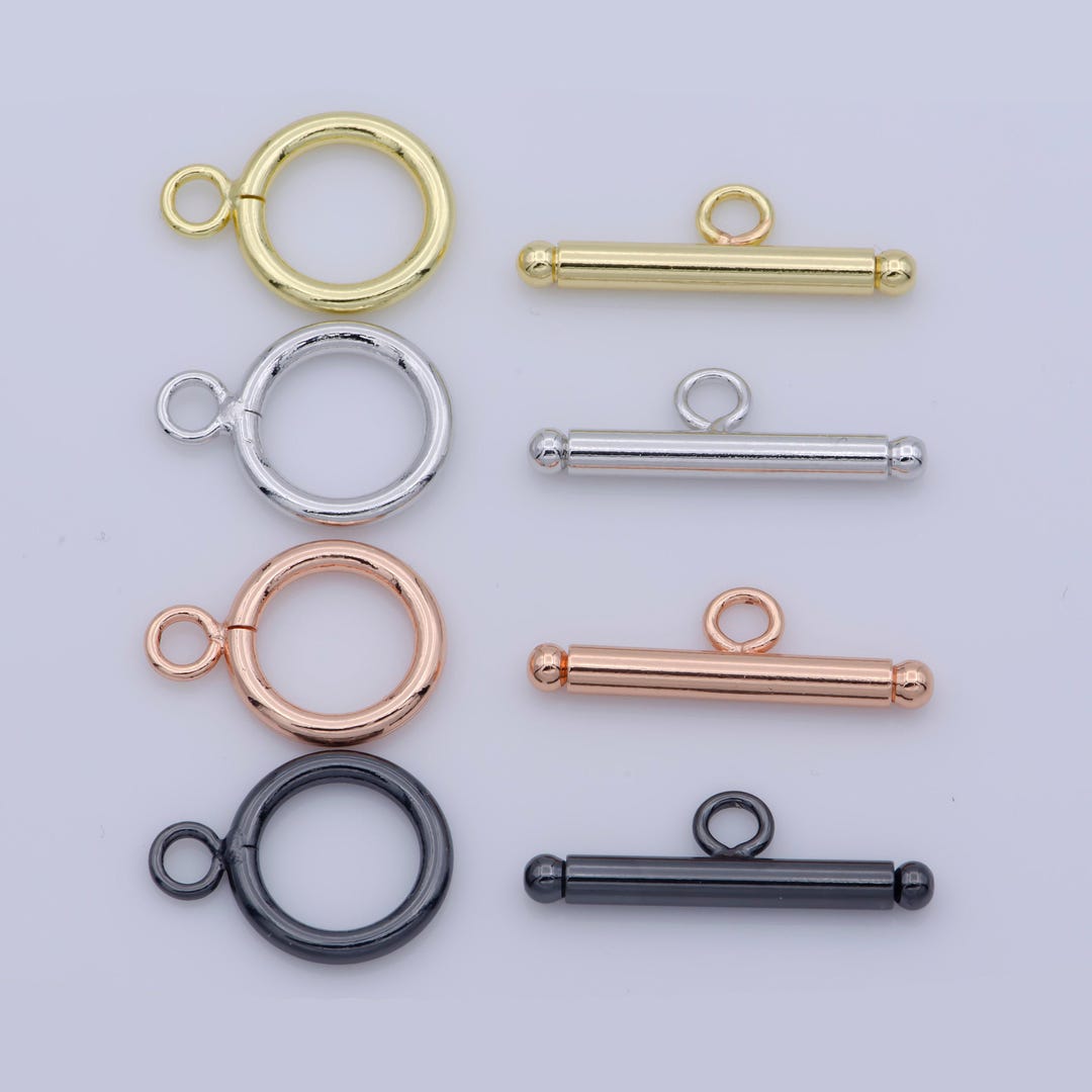 1 Set 14mm Gold Toggle Clasp, Silver, Rose Gold, Black Ot Clasp for ...