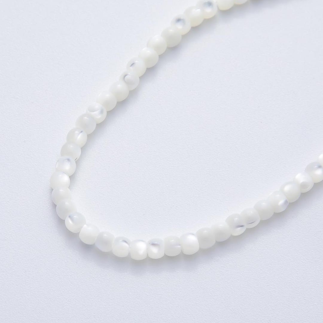 Mini Round Shell Pearl Bead Strand High Luster Shell Pearls for Jewelry ...