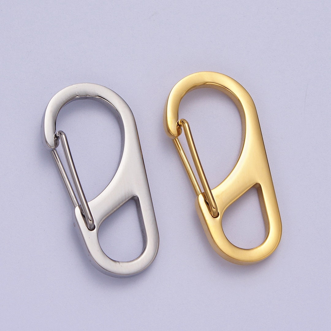 Gold Oval Spring Gate Snap Hook, Stainless Steel Silver Purse Clip ...