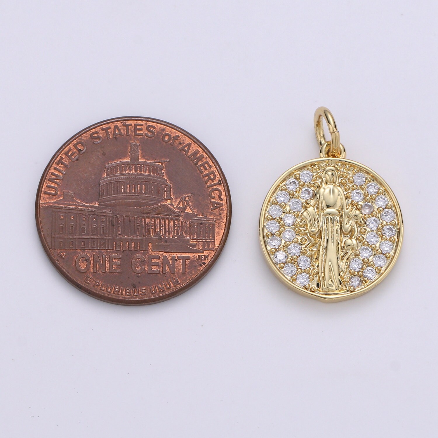 14k GF Virgin Mary Gold Coin Necklace Religious Coin Pendant | Etsy