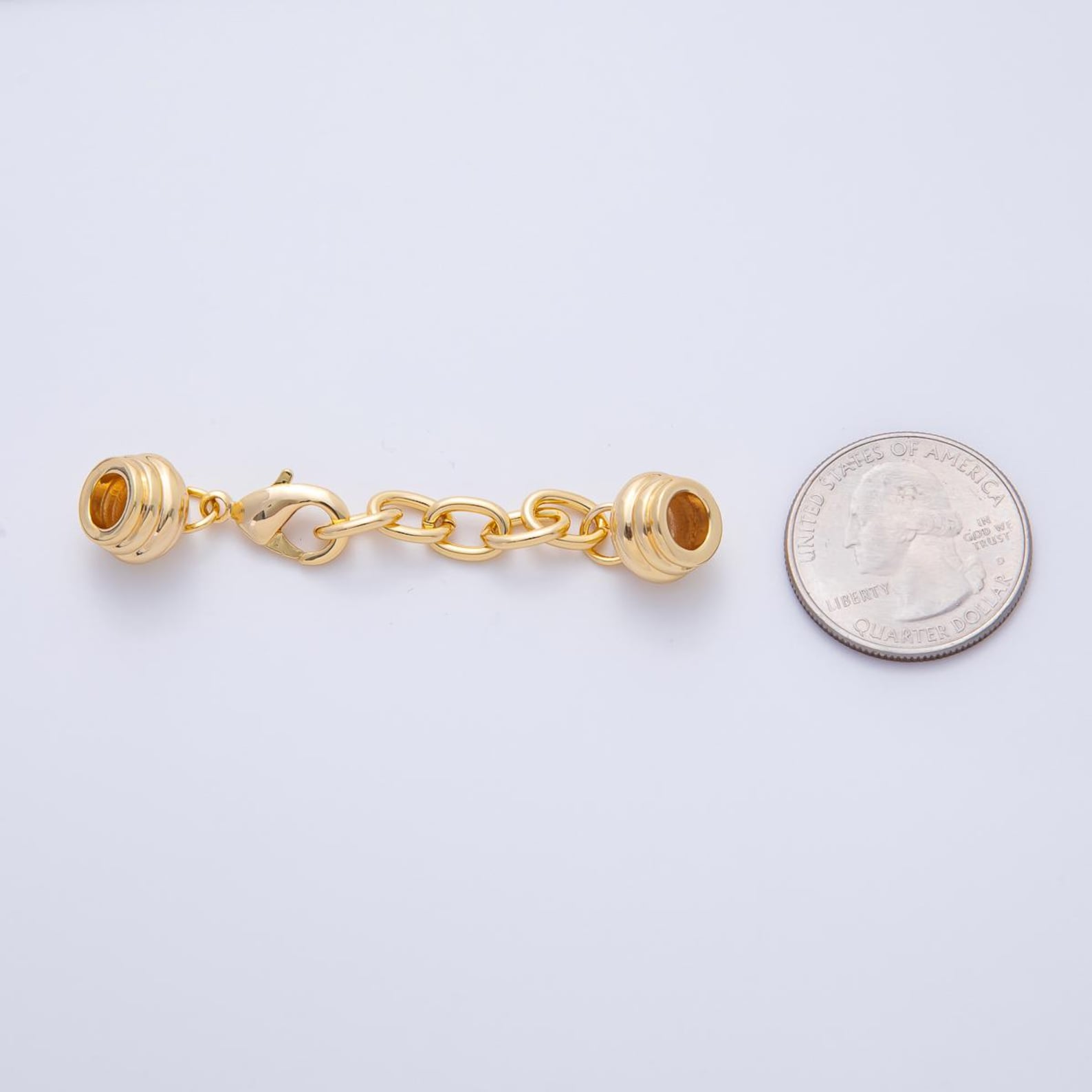 18K Gold Filled Cord End Cap Clasps With Lobster and Extender for ...