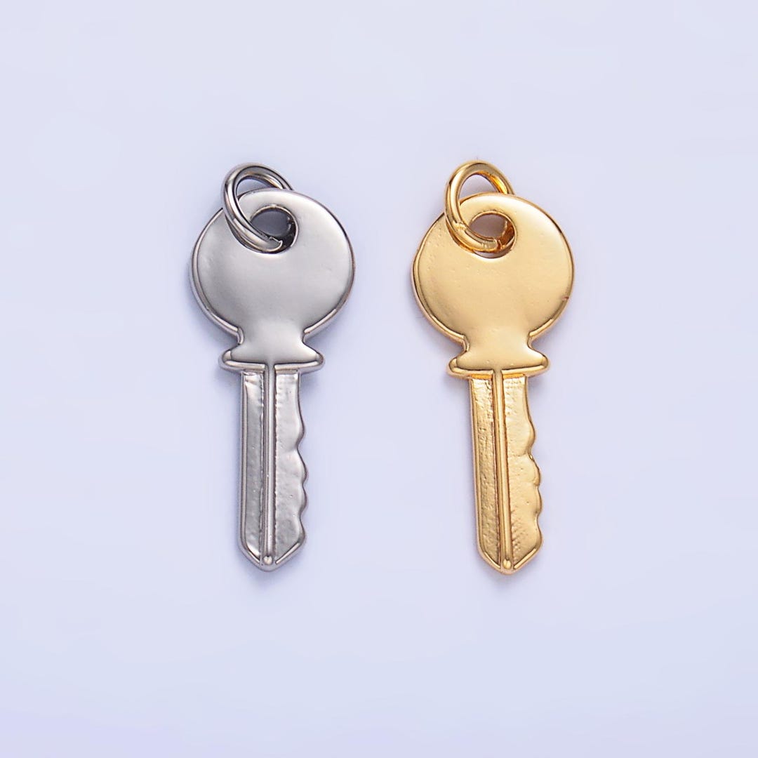 Mini Key Charm, Gold Pendant Charm, Mini Key Gold Charm for Bracelet ...