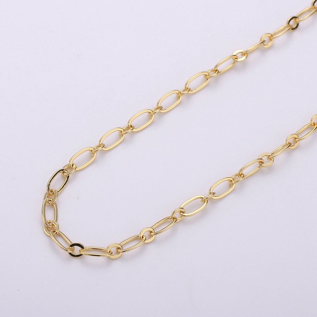 Gold Oval Chain by Yard, O Link Chain, Rolo Wholesale Bulk Roll Chain ...
