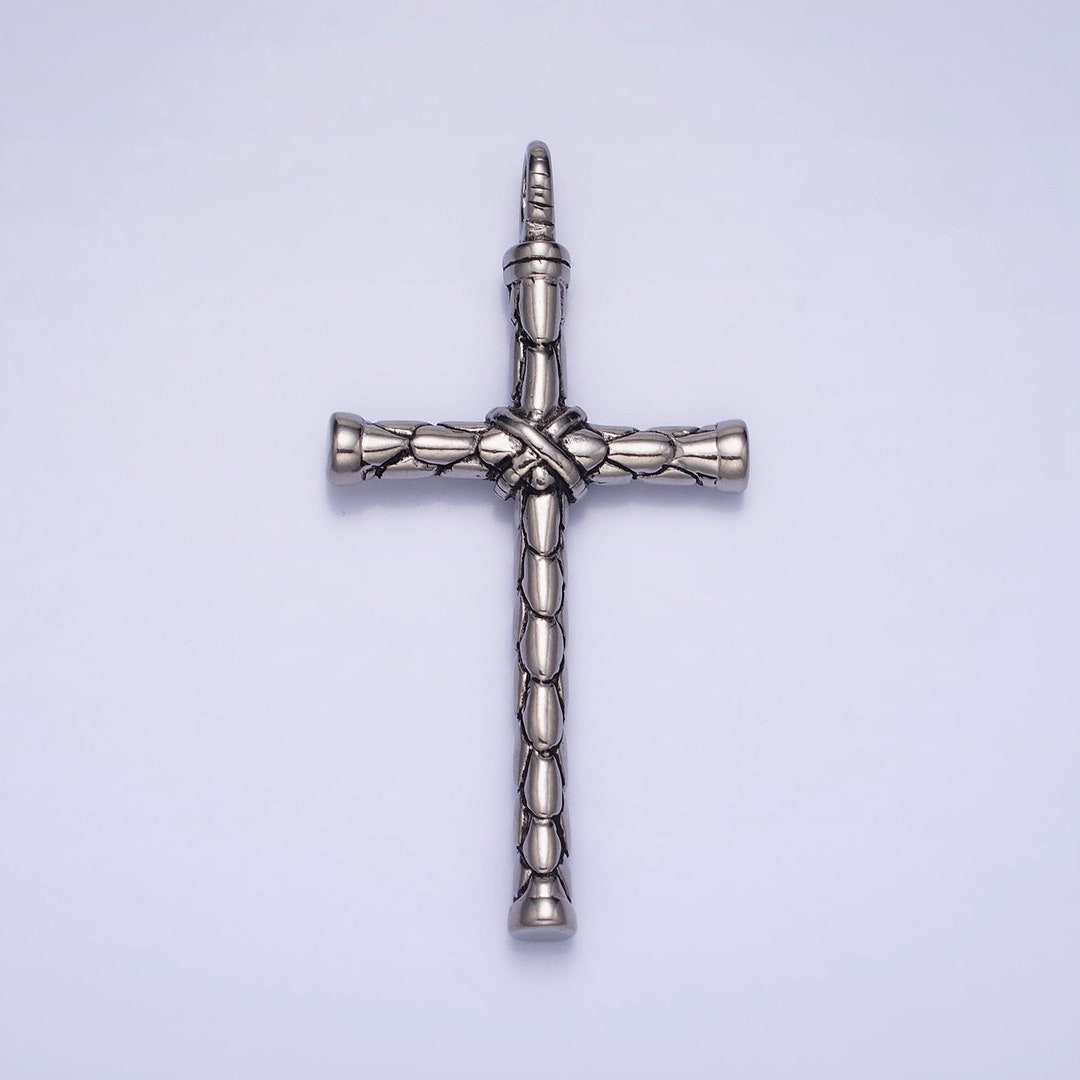 Men Cross Charm Stainless Steel Dangle Charm in Gold Silver Color ...