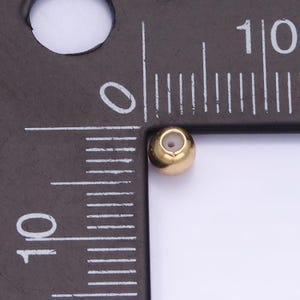1x 24k Gold Filled Round Safety Rubber Stopper Bead Spacer Smart Beads ...