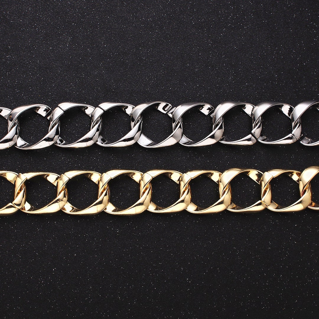 Statement 16k Gold Filled Chain by Yard Big Oval Cable Chain Unfinished ...