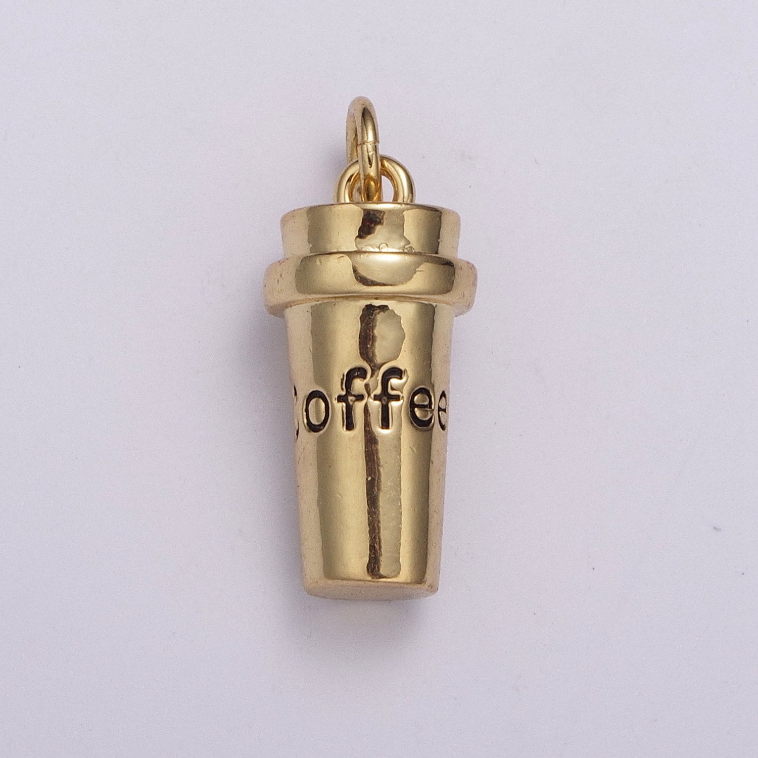 1pc Gold Coffee Cup Charm, White Goldfilled Coffee Pendant Charm,for ...