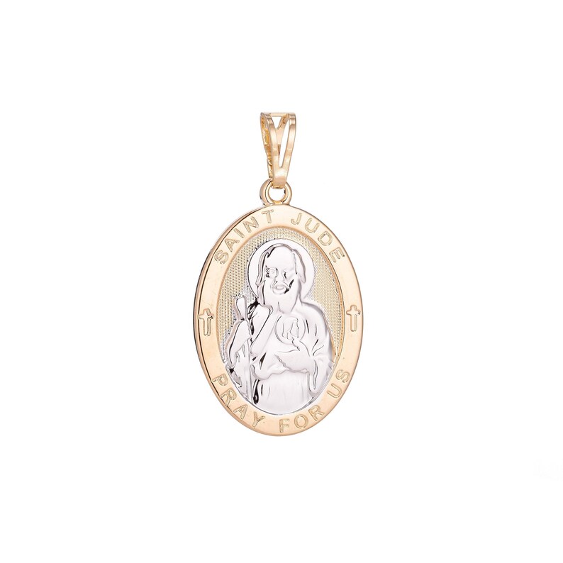 Saint Jude Charm Gold Medallion Charm, Gold Filled St Jude Religious ...