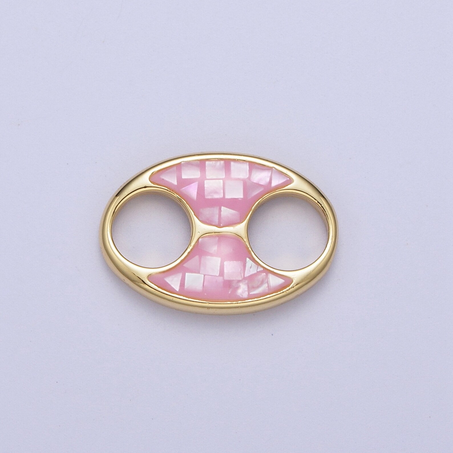 24K Gold Filled Anchor Link Tab Blue, Black, White, Green, Pink Shell ...