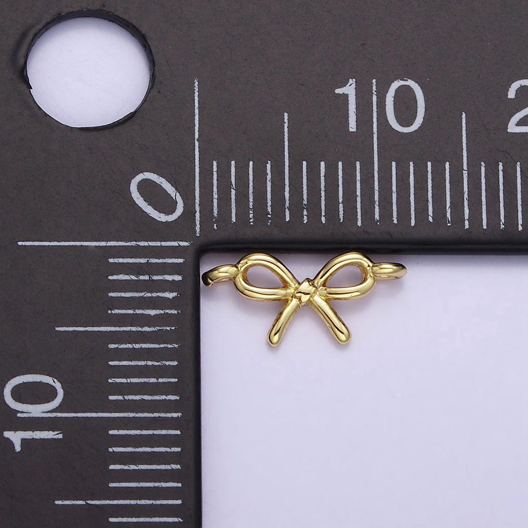 Mini 14k Gold Filled Bow Charm Connector 11mm Tiny Bow Link Connector ...