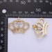 Dainty Golden Princess Crown Charm Cubic Crown Charms, Corona, Gold Princess Clear Cz for ...
