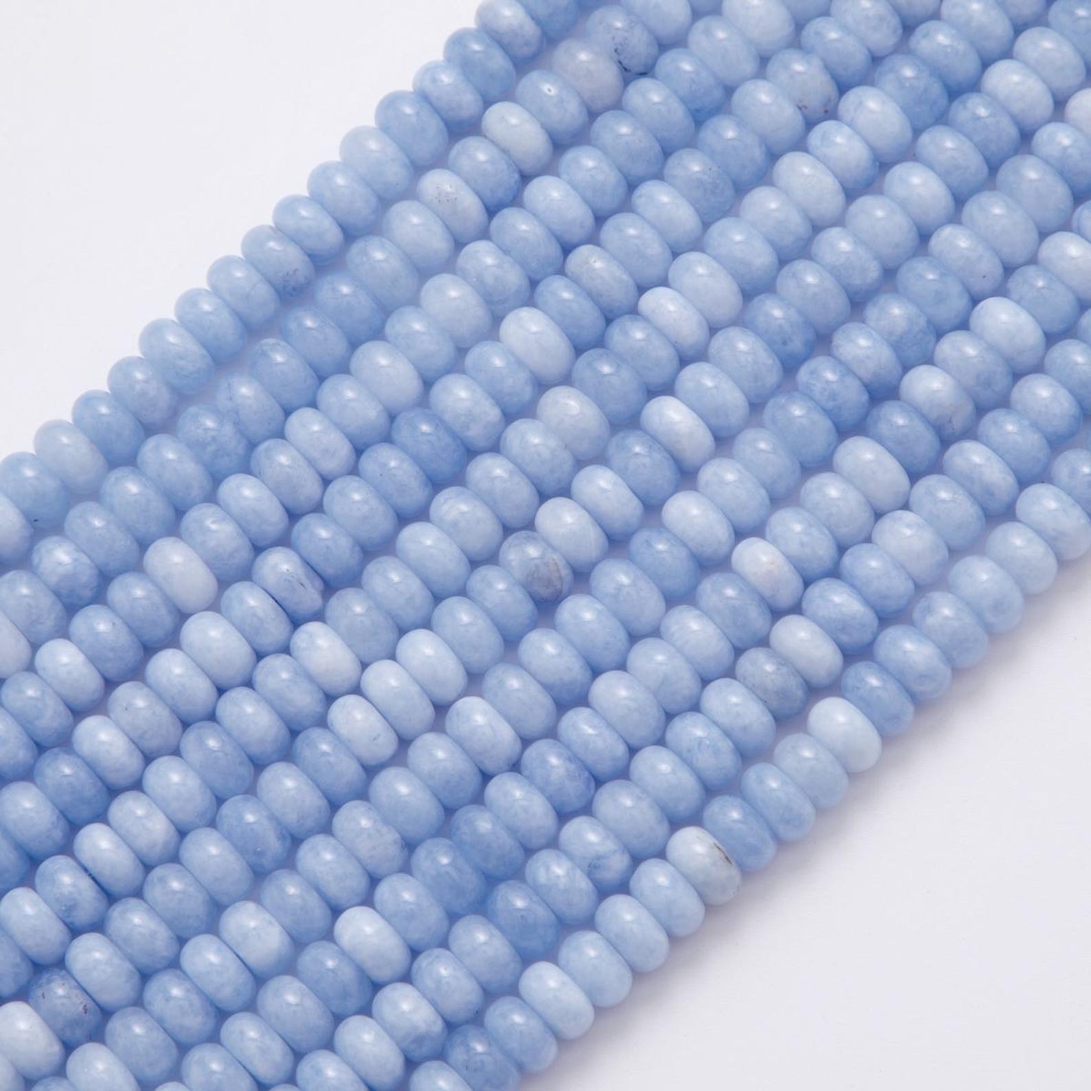 8mm Multicolor Blue Calcite Natural Gemstone Rondelle Bead Strand ...