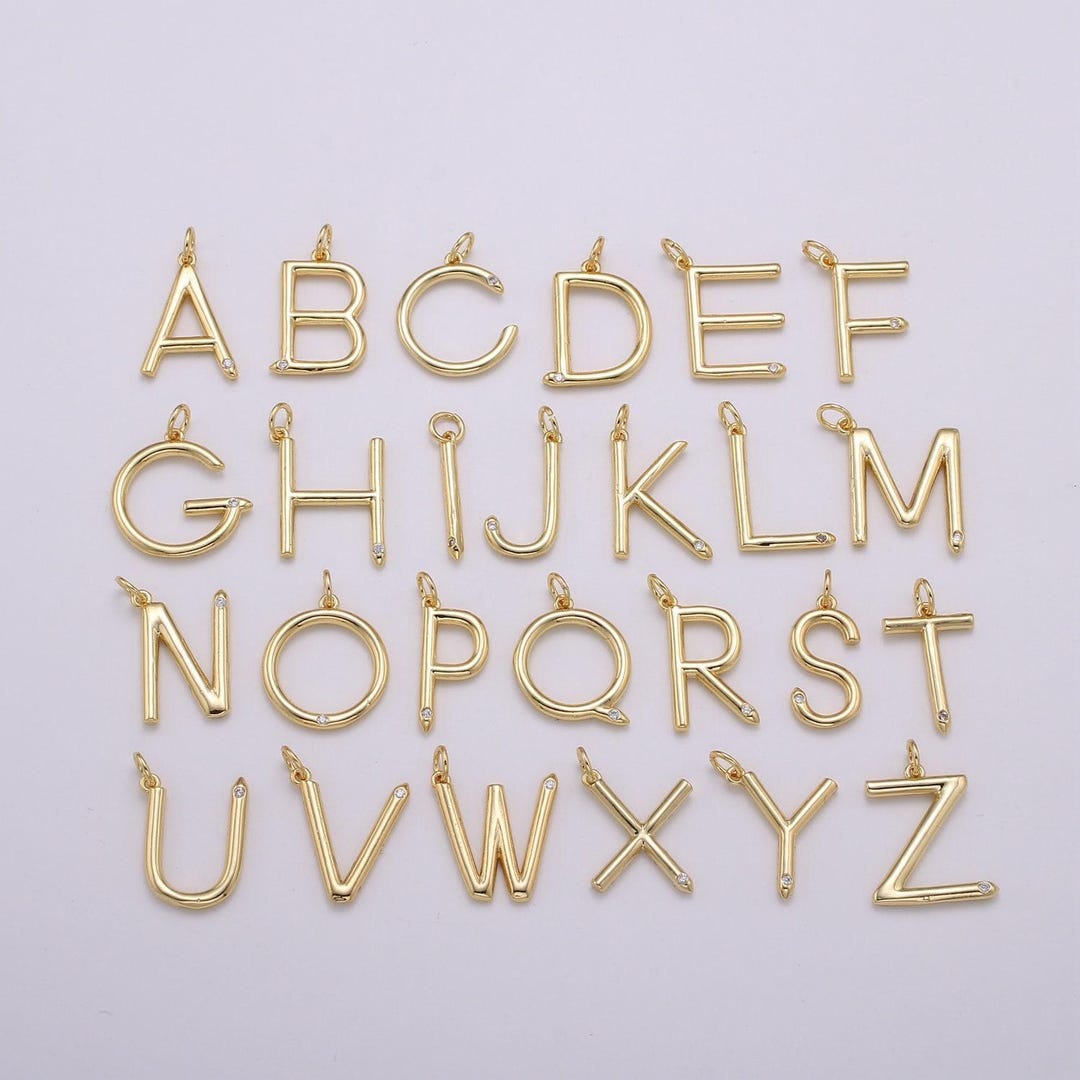 Gold Letter Charms, Personalized Charm, Initial Charms, Bracelet Charms ...