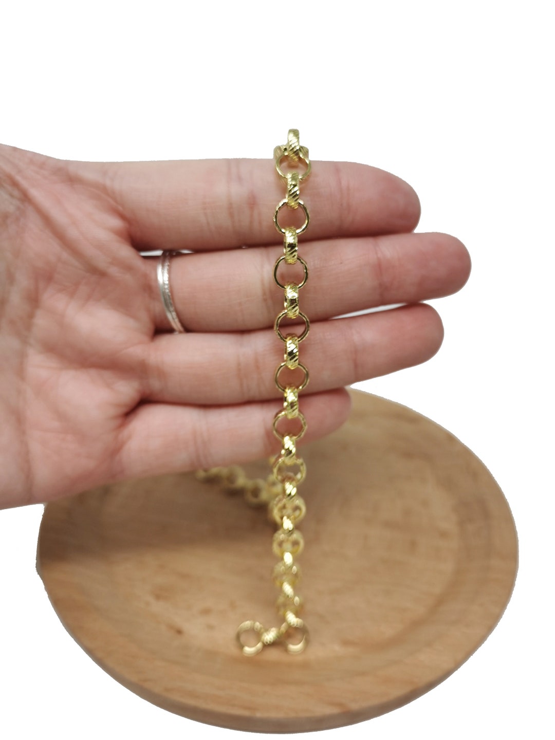 14K Gold Filled Rolo Cable Chain by Yard, Gold Filled Cable Rolo Chain ...