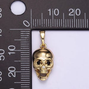 24k Gold Filled Black Eye Yelling Skull Skeleton Pendant | Ah-202 - Etsy