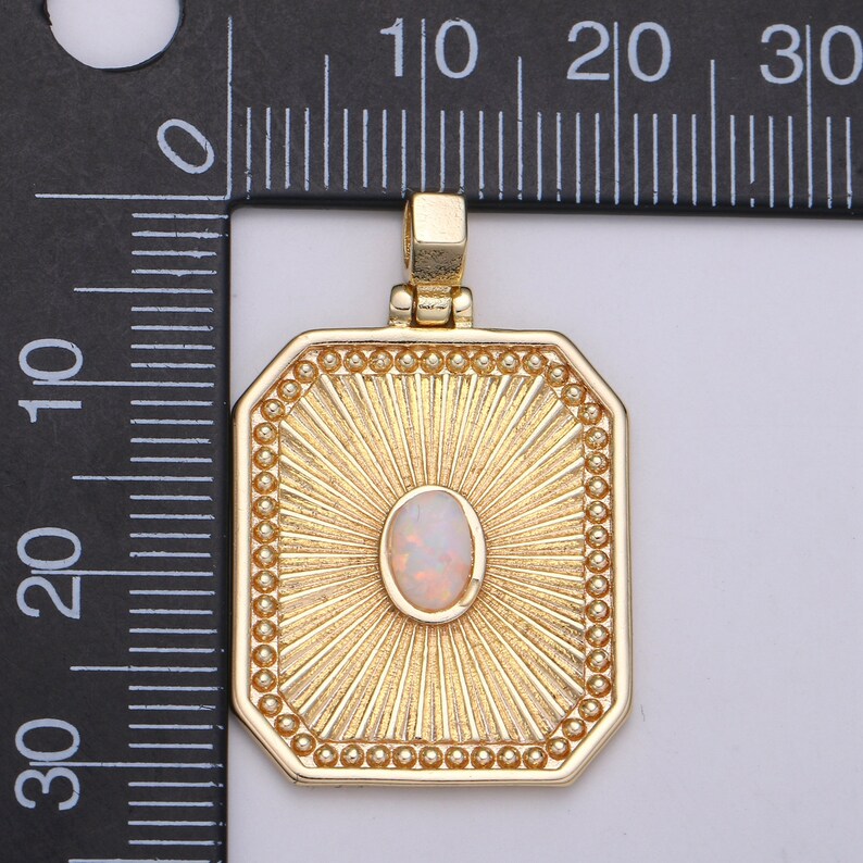 Sunburst Octagon Gold Tag Opal Gold Rectangle Radiance Size - Etsy