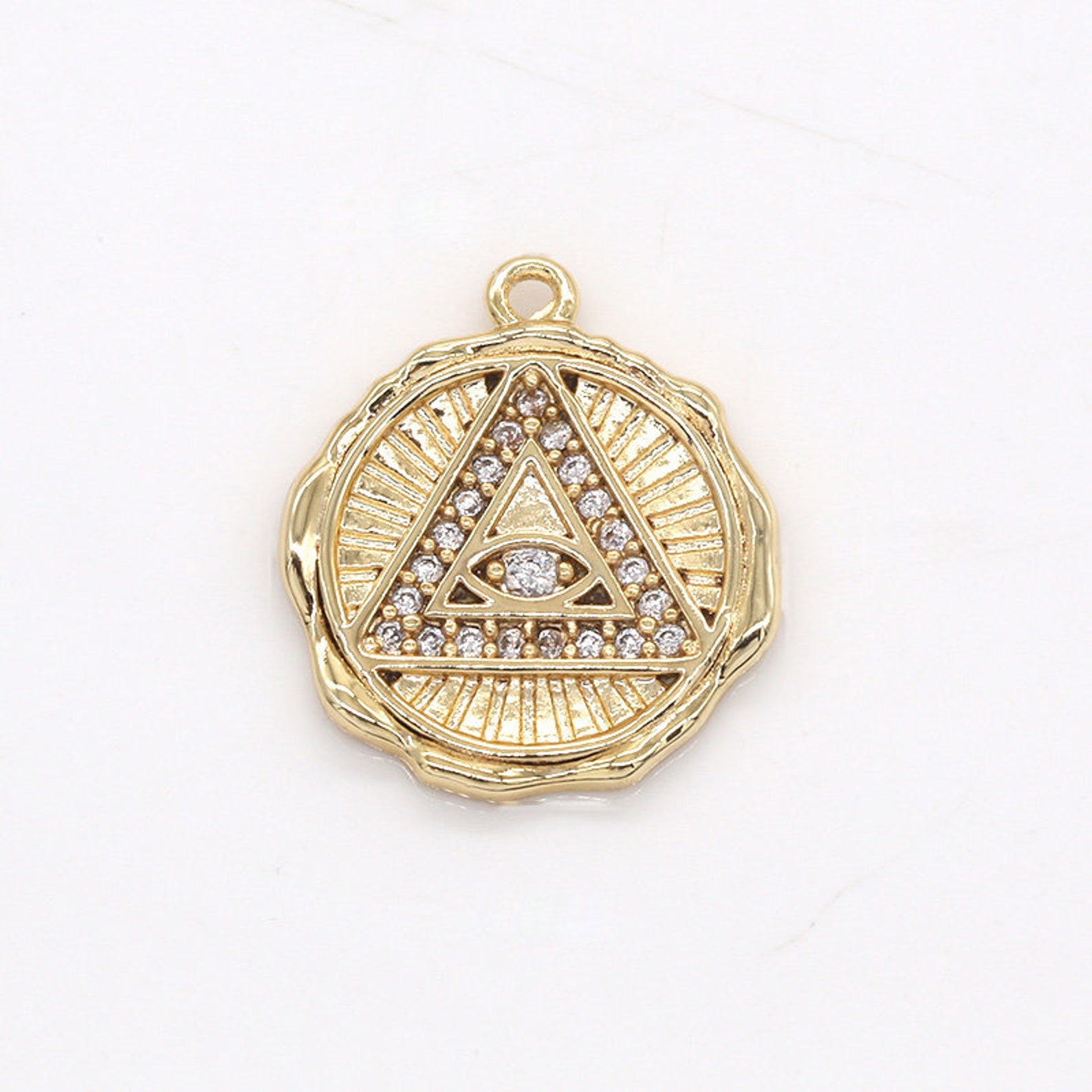 Illuminati Eye Charm Pendant Necklace in Round Disc Medallion - Etsy