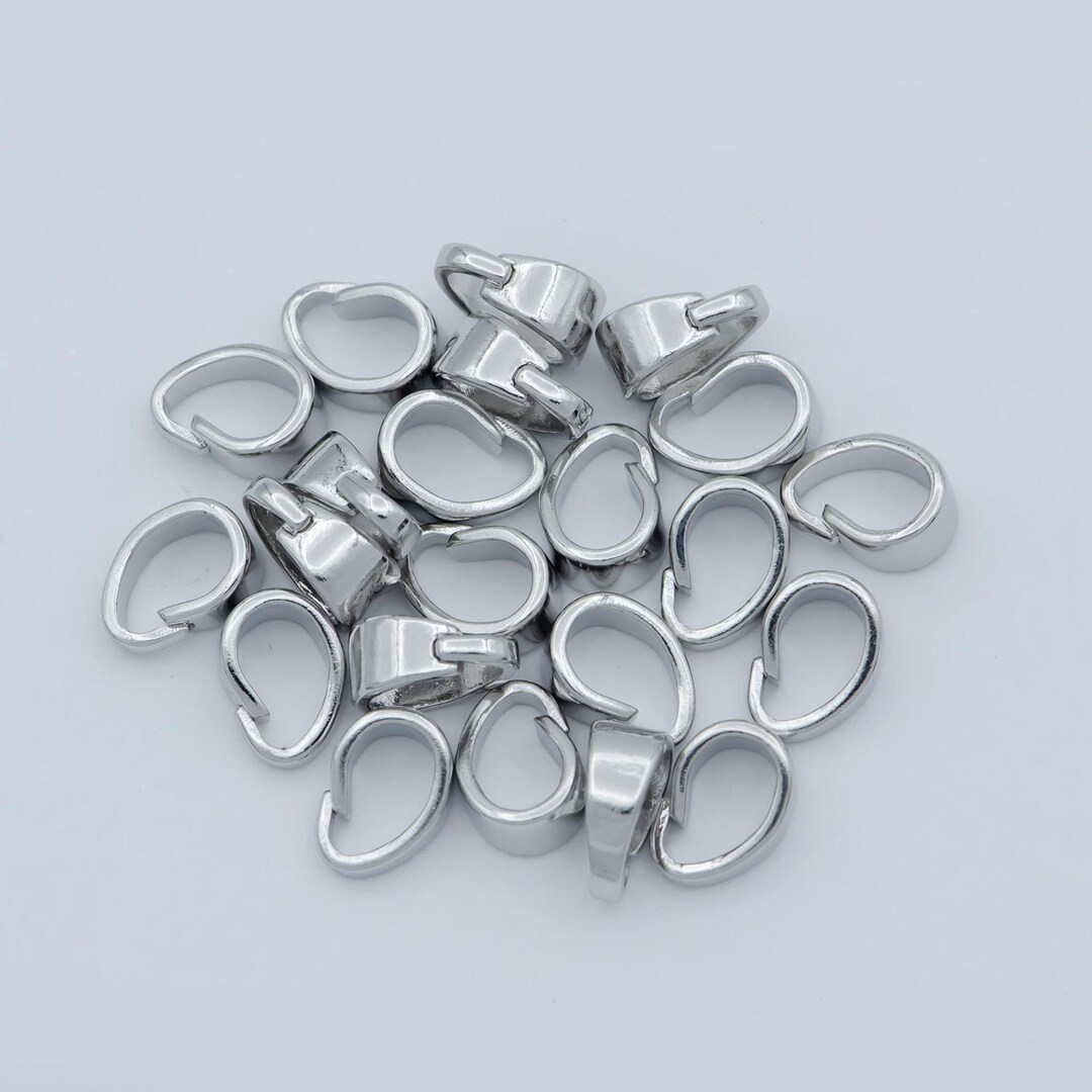 1x Charm Bail 7.7x5.4x3.5 Silver Bail for Charm Pendant Component ...