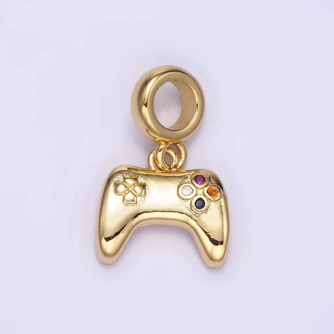 18k Gold Filled Joystick Pendant Gamer Necklace Gift Idea Gold Game ...