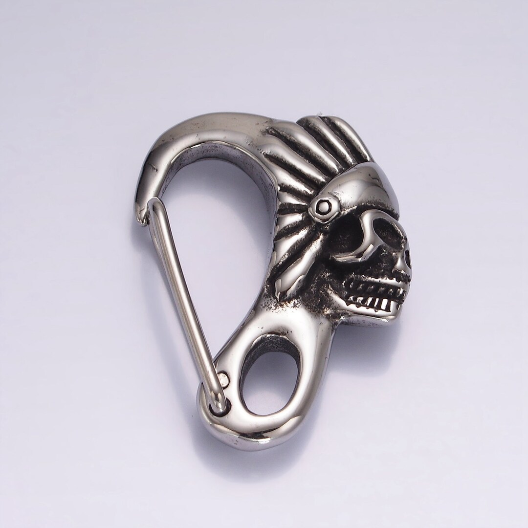 Stainless Steel 45mm Skull Carabiner Snap Hook Findings Z665 - Etsy