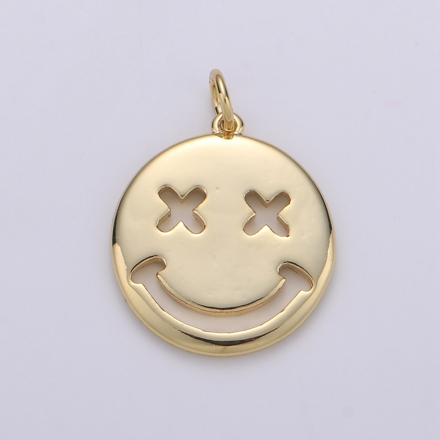 Double Sided Gold Happy Face Charm Smile Face Charms Emoticon - Etsy