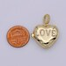 24K Gold Filled Round Love Heart Locket Charm Necklace, Stripes and ...