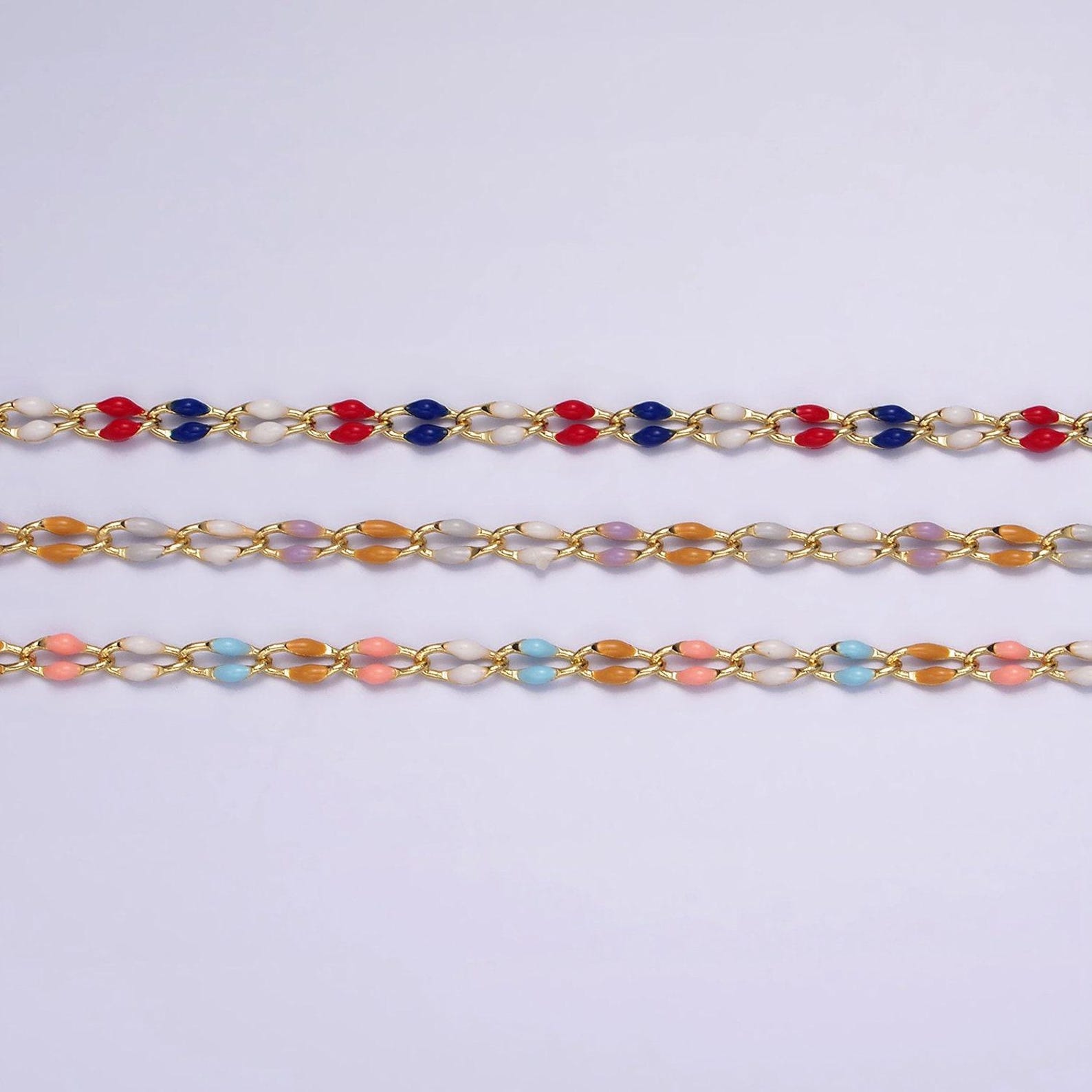 Dainty Enamel Chain Rainbow Seasonal Chain Permanent Jewelry Wholesale ...