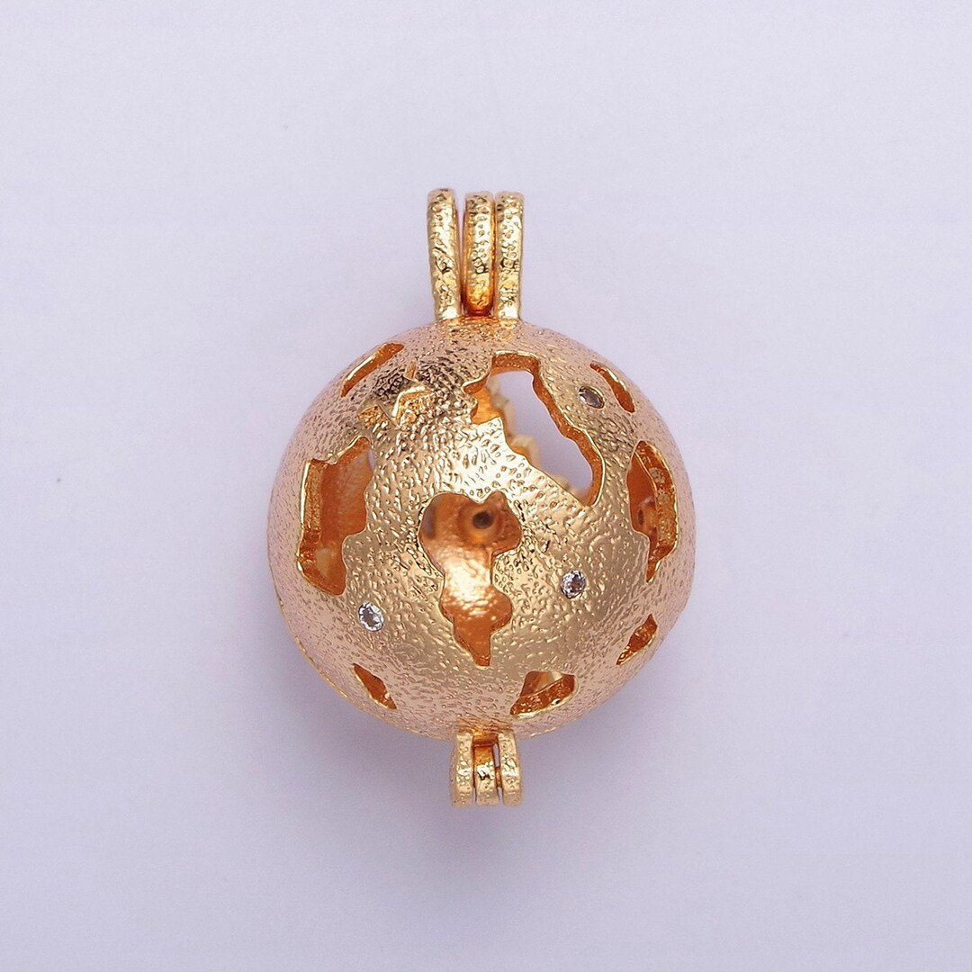 Healing Stone Cage Locket Pendant Round Ball Pendant, Gemstone Diffused ...