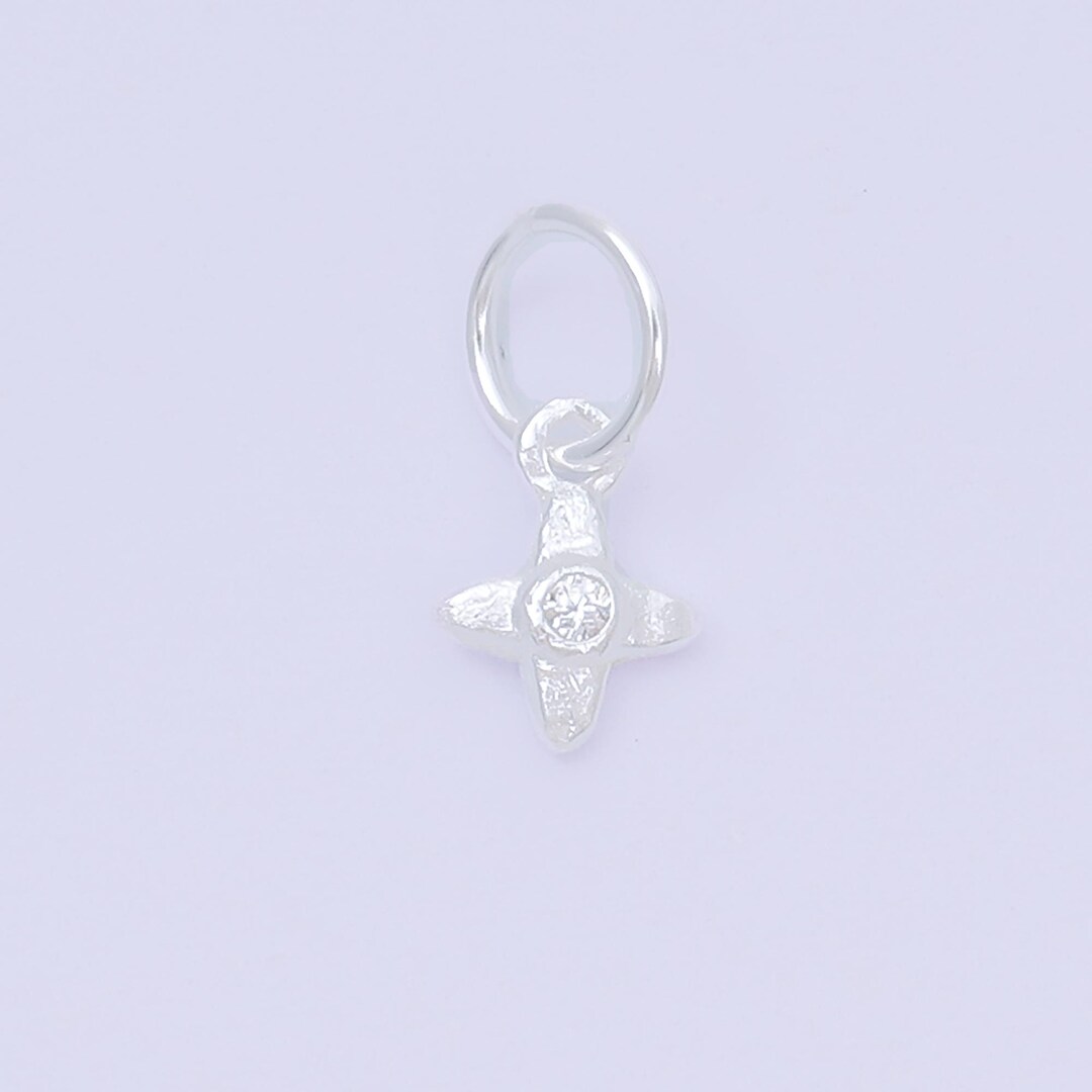 S925 Sterling Silver 10mm Micro Paved CZ Sparkle Little Star Dainty ...