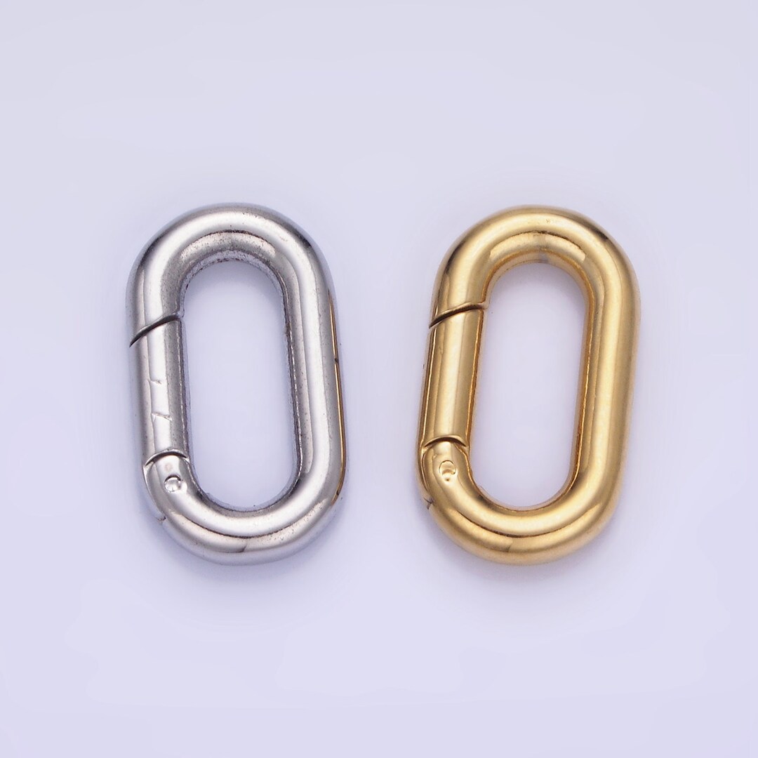 Stainless Steel 18mm Oblong Spring Gate Closure Finding in Gold ...