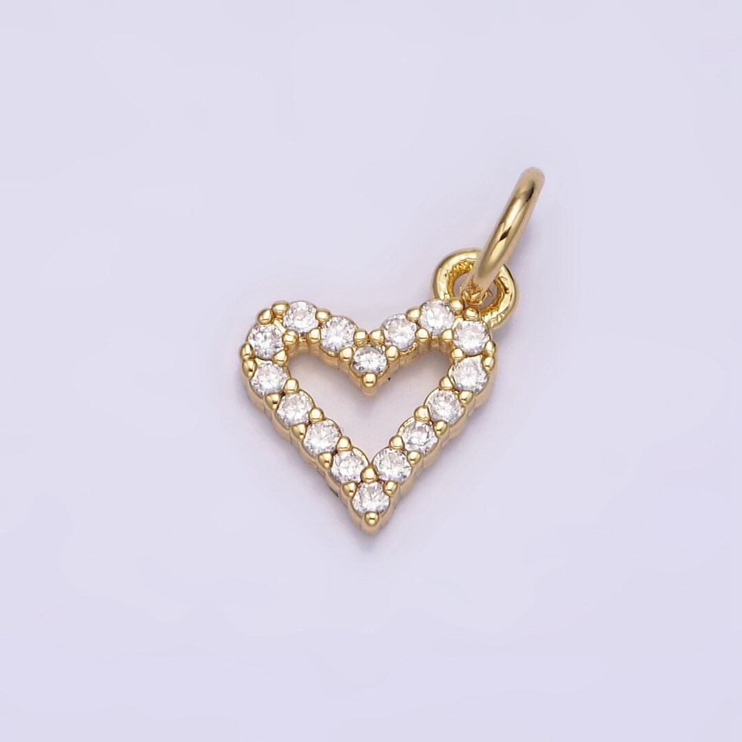 Mini Cubic Heart Pendant Polished Gold-plated Tiny Geometric Charm for ...