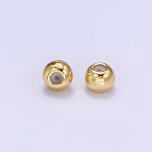 1x 24k Gold Filled Round Safety Rubber Stopper Bead Spacer Smart Beads ...