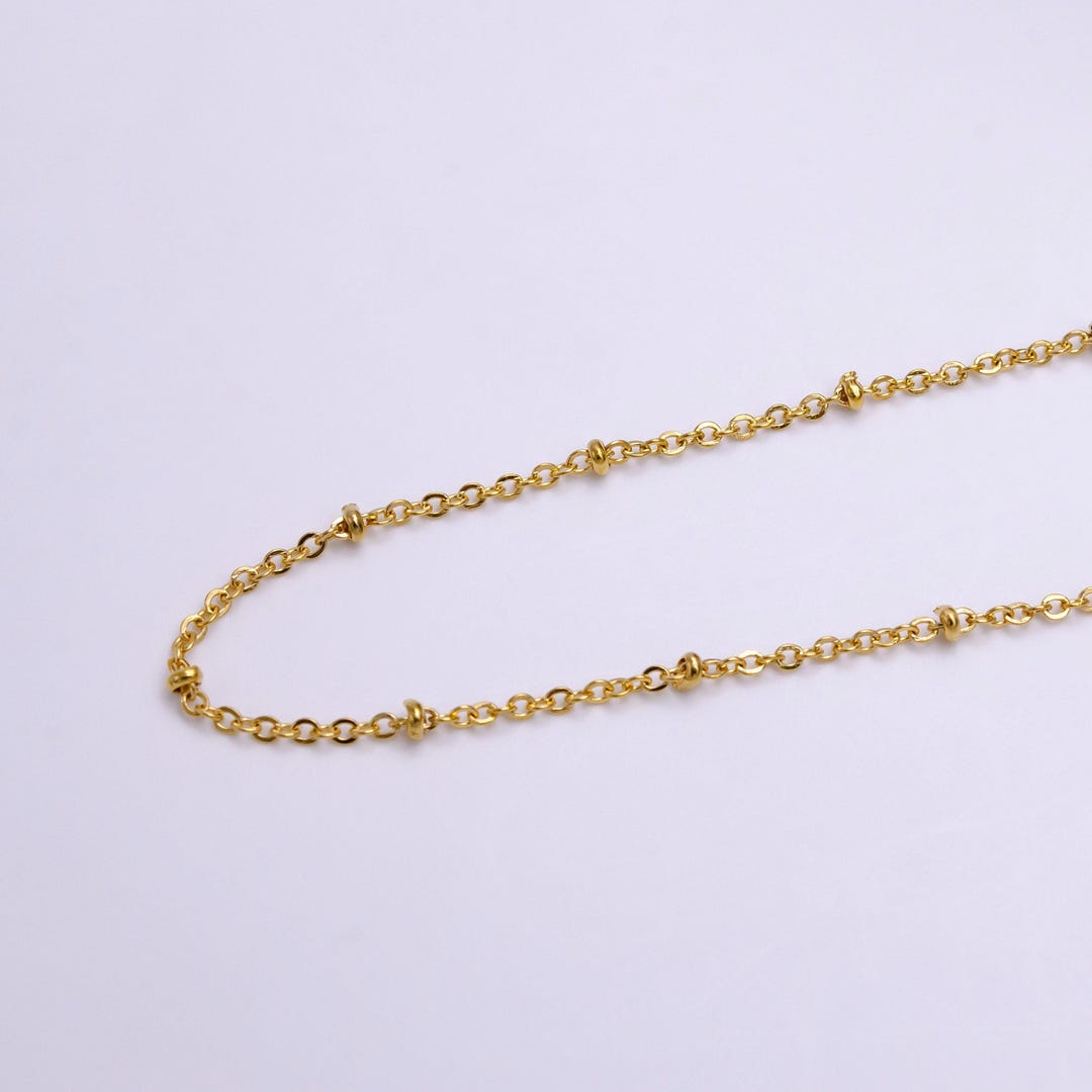 24k Gold Filled 2.5mm Satellite Bead Rolo Unfinished Chain for Jewelry ...