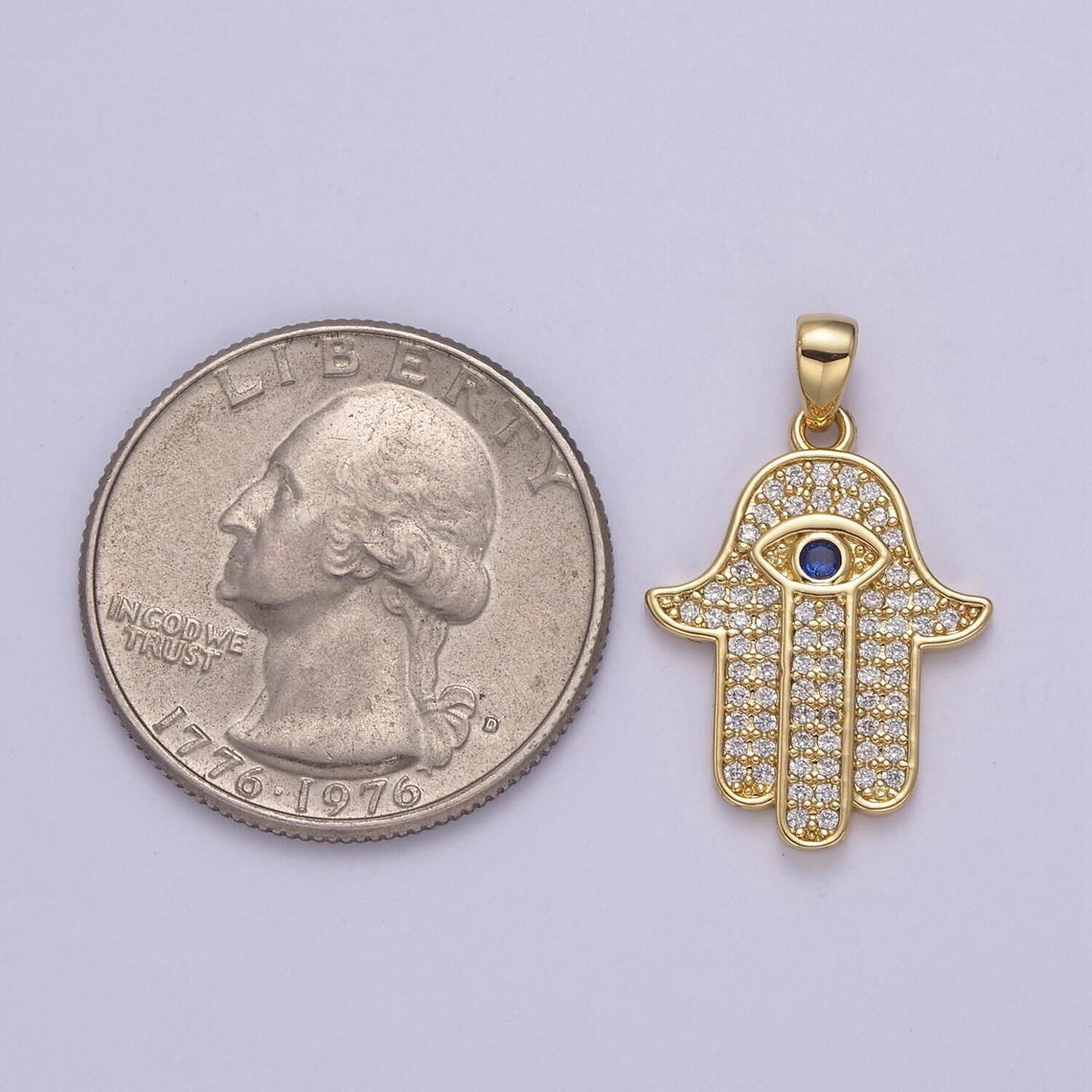 Dainty Gold Filled Hamsa Hand Pendant, Micro Cz Pave | Diy Fashion ...