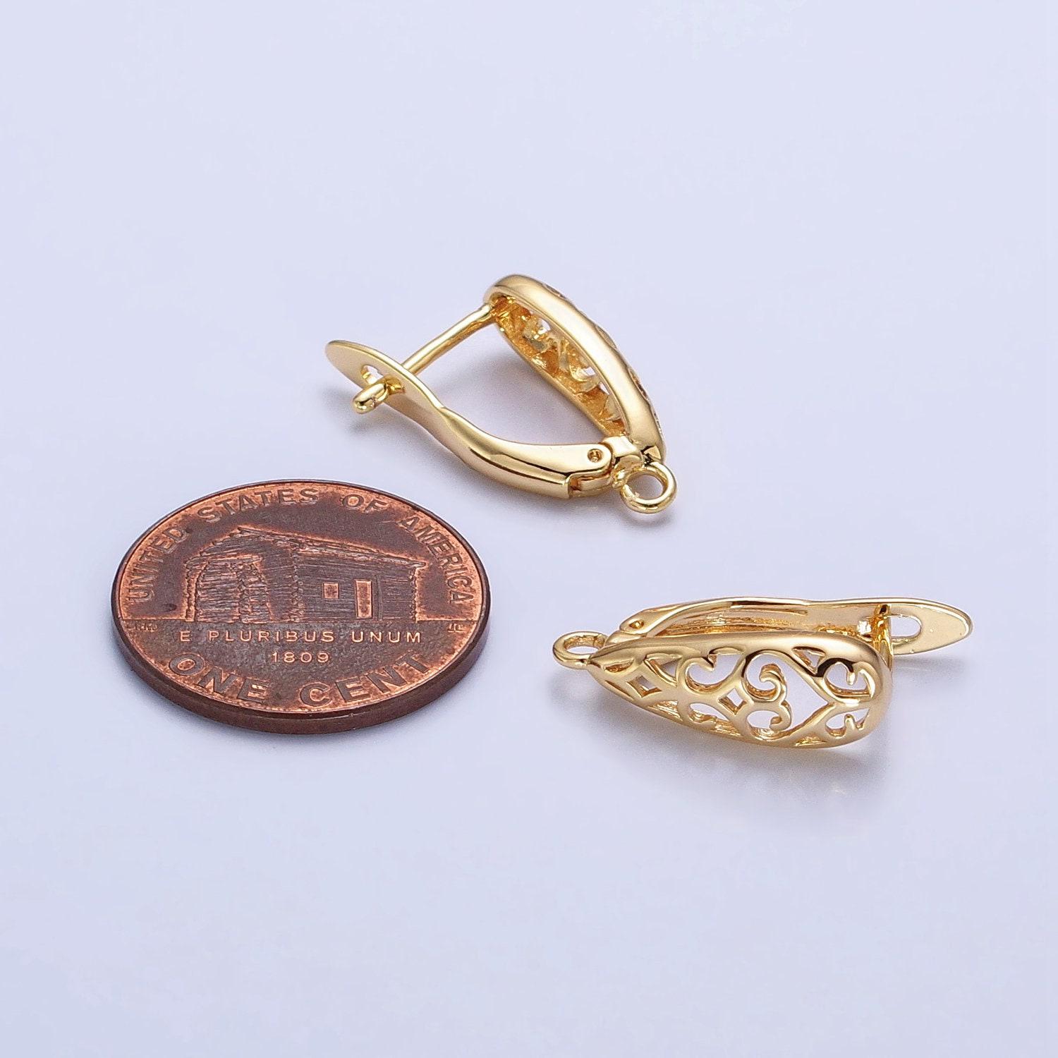 Lever-back Curve Design Huggie Hoop Earring in Gold & Silver | Z-167 Z ...