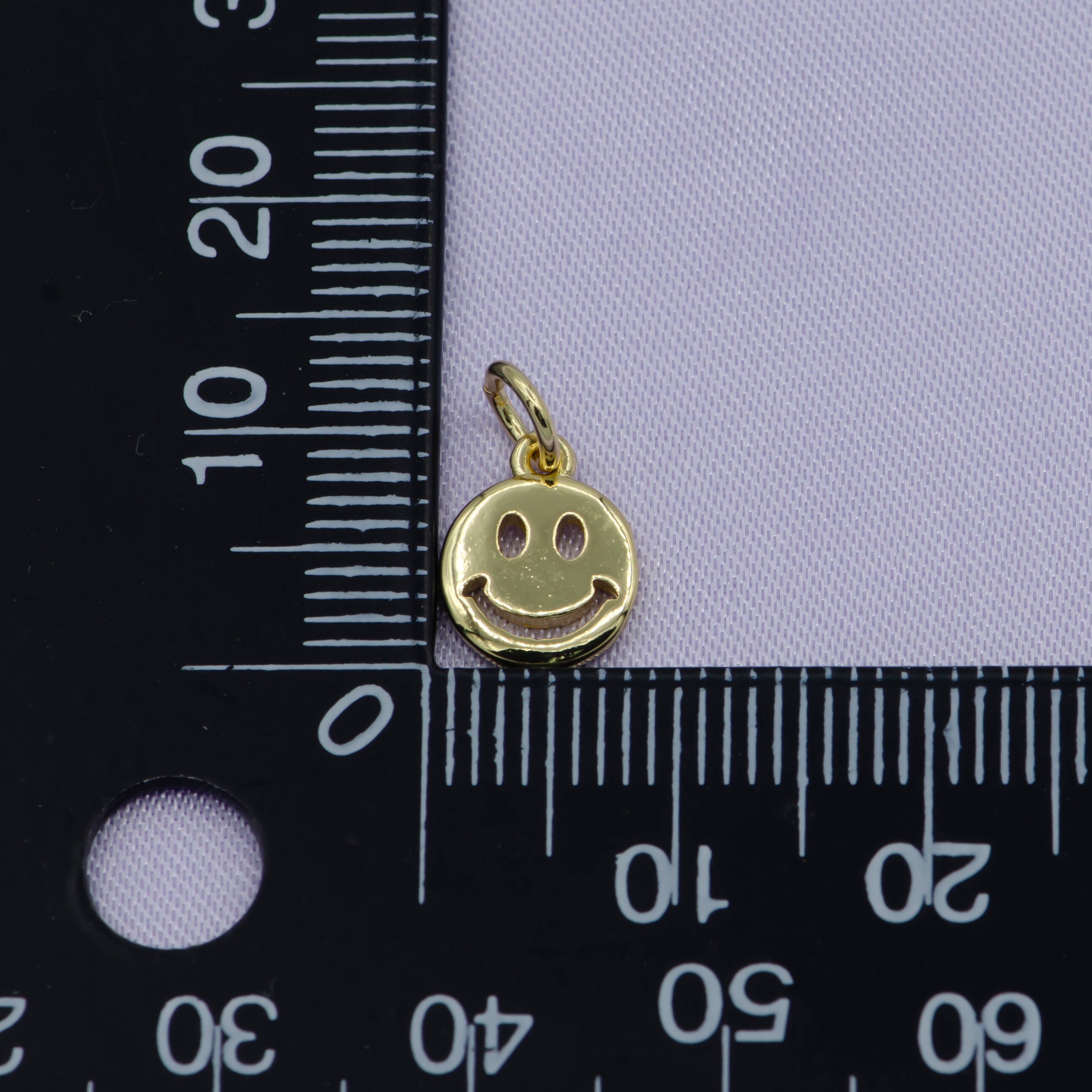 Mini Gold Happy Face Charm Double Sided Smile Face - Etsy