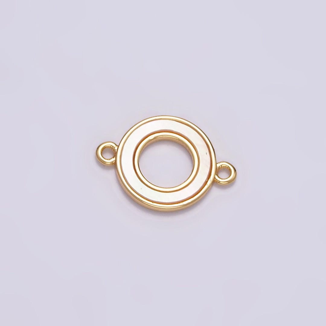 Donut Rectangle Bezel Connector Round Coin Pendant Charm Connector ...