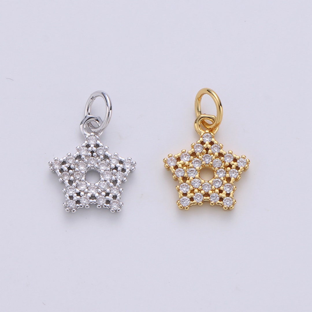 24k Gold Tiny Twinkle Star Charm - Silver Tiny Little Star Gold Wish ...